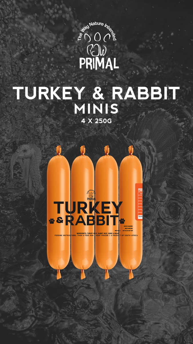 Turkey & Rabbit Mix Minis 1kg – PRIMAL RAW